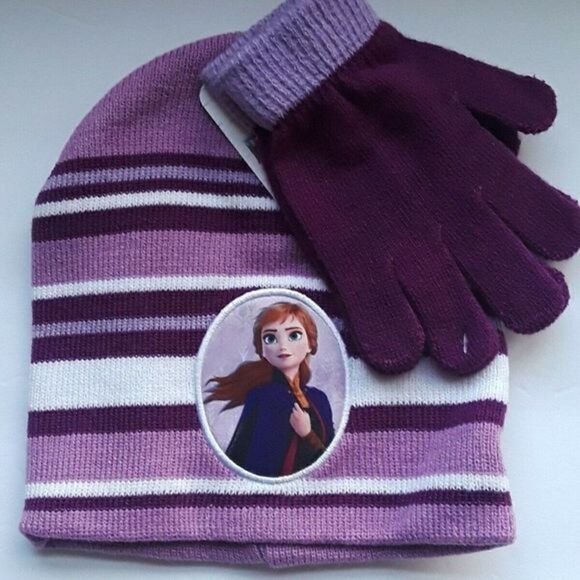 Disney | Accessories | Disney Frozen2anna Beanie Hat And Gloves Setpin ...